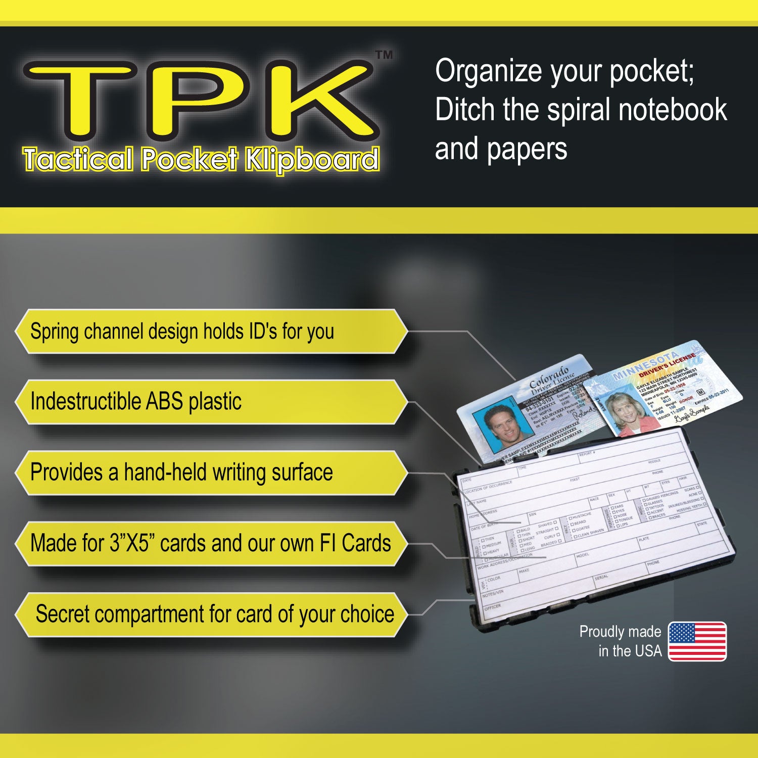 Tactical Radio Holster, Clipboard, Mic Clip FI cards | TacticalKlips ...